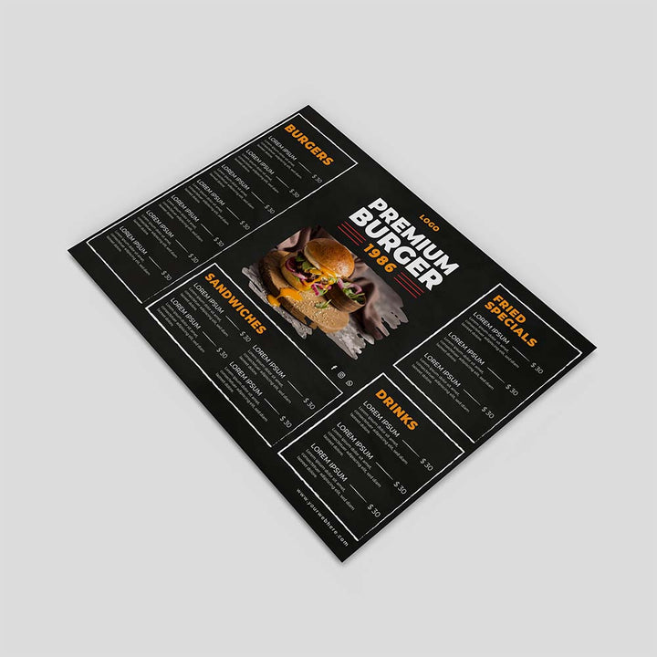 A3 Menu Cards - Menu Printing - Zell Print UK